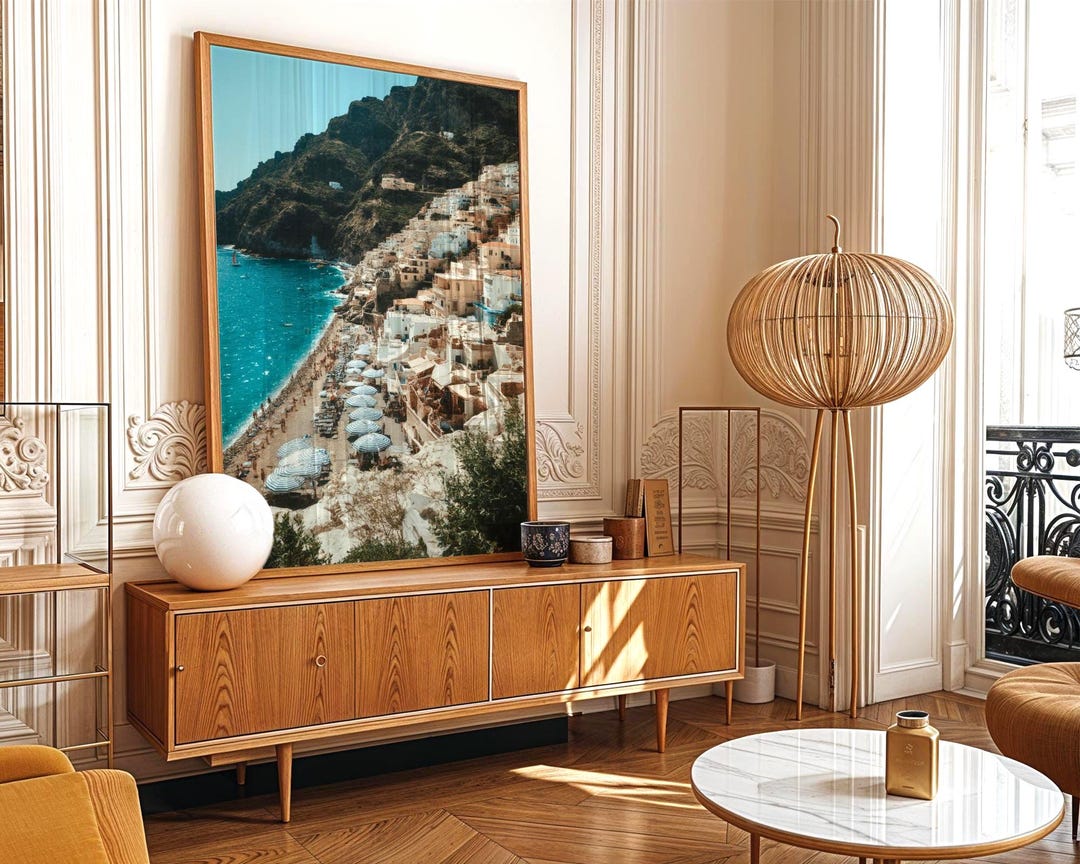 Amalfi Coast Cliffside Wall Art | Positano Digital Print | Italian ...