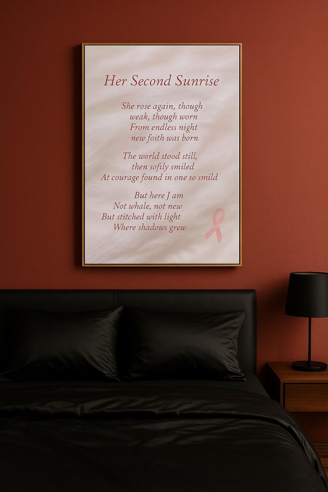 Breast Cancer Poem Print: Inspirational Art, Comfort Gift (digital ...