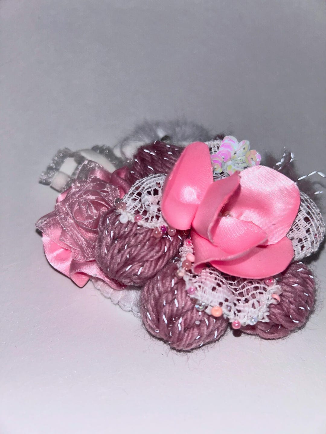Pink Floral Brooch, Elegant Reflective Night Safety Pin - Etsy