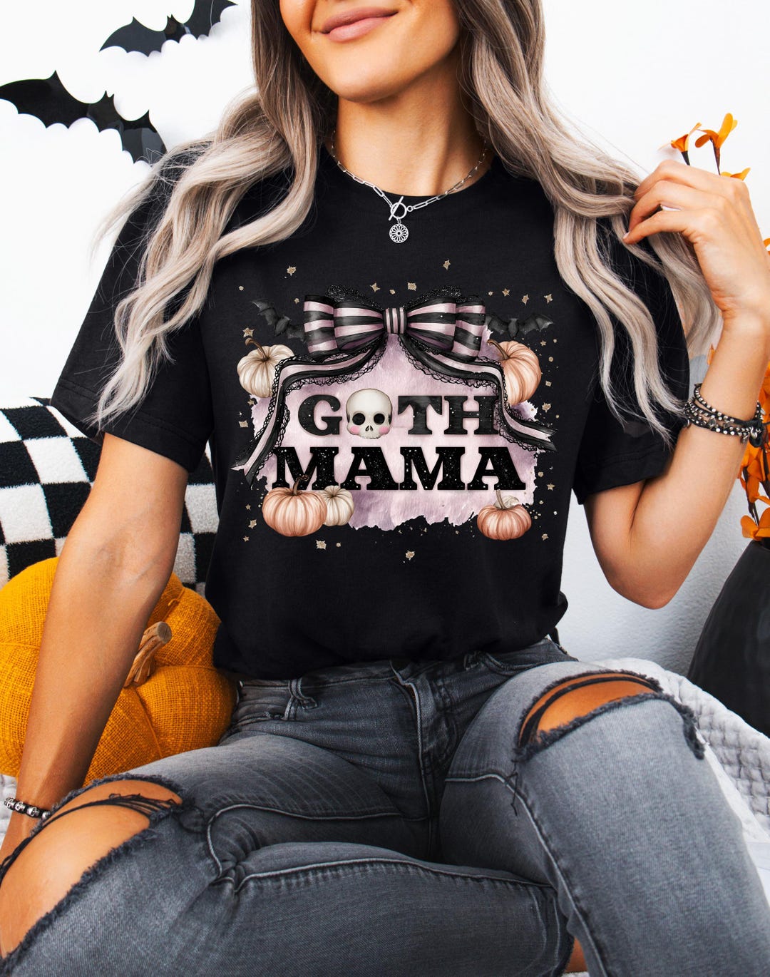 Goth Mama Halloween PNG: Spooky Coquette Sublimation Design (digital ...