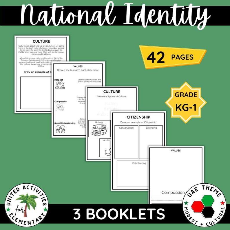 UAE National Identity Activity Book | 3 Pillars of National Identity ...