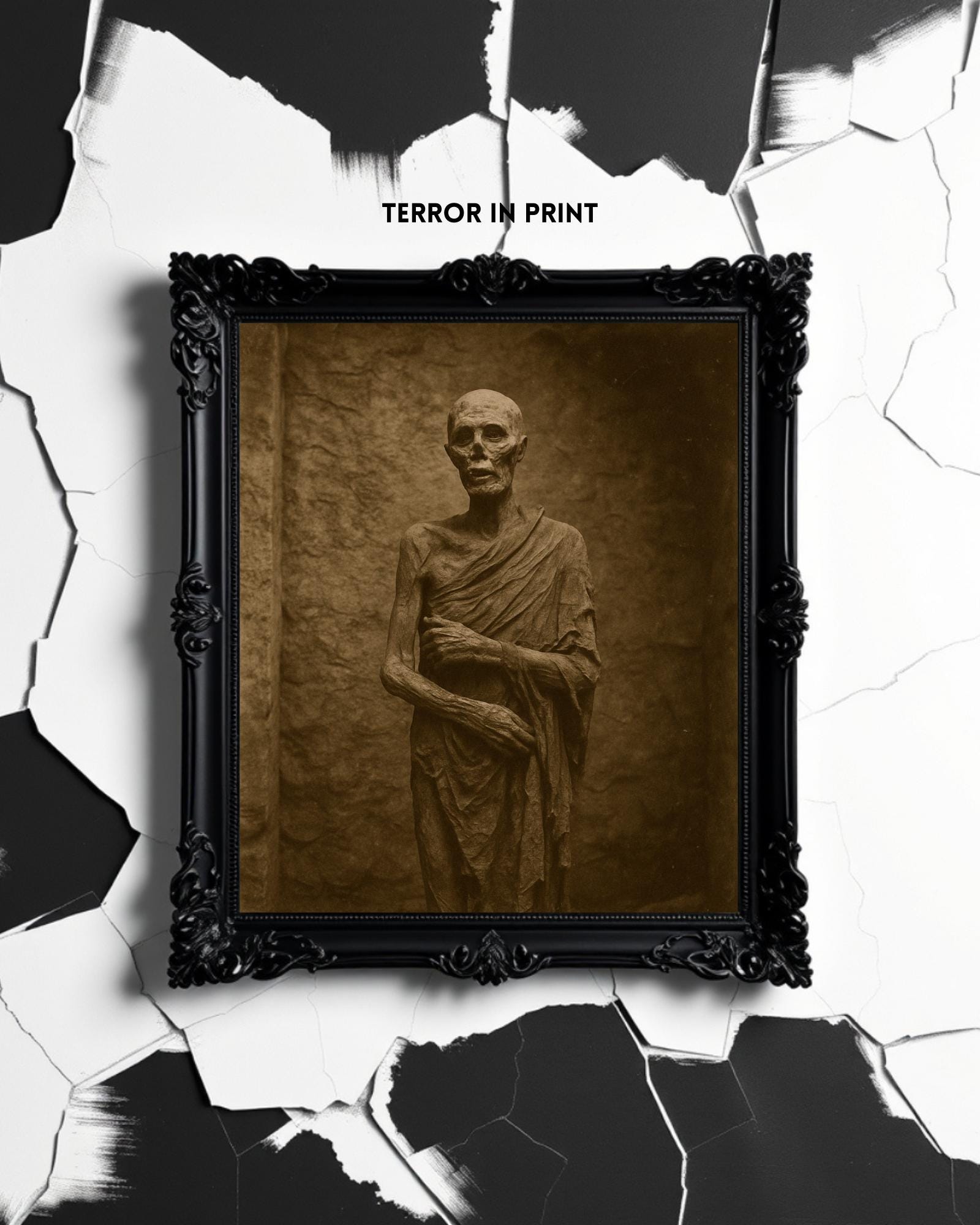 Spooky Mummy Gothic Wall Art: Egyptian Horror Printable Decor - Digital ...