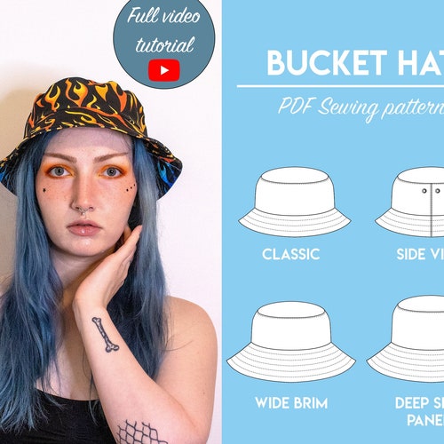Pony Tail Bucket Hat PDF Sewing Pattern 58cm - Etsy