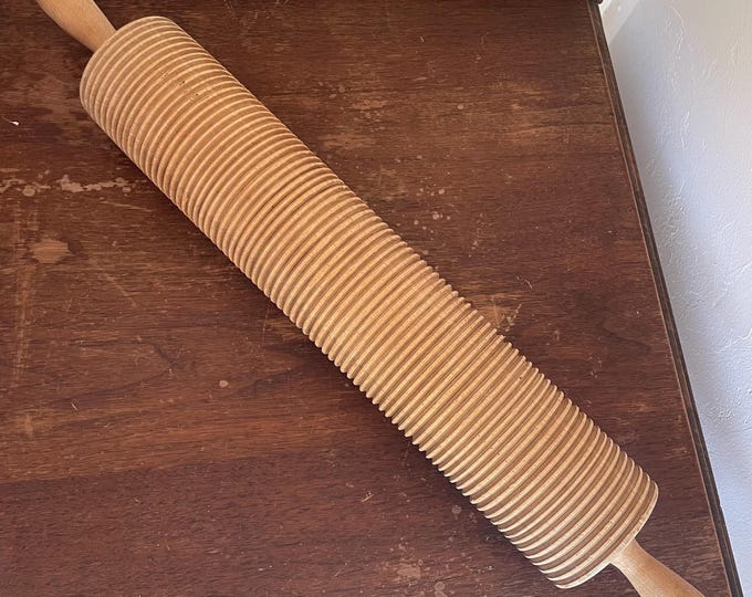 Vintage Groved Rolling Pin | Lefse | Norwegian Large Dough Baker’s ...