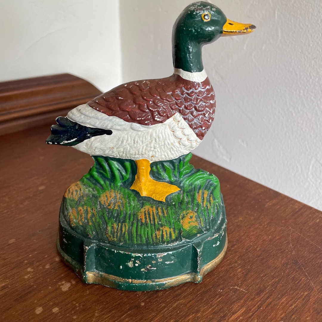 Cast Iron Door Stop | Duck Mallard | Hand Painted - Etsy
