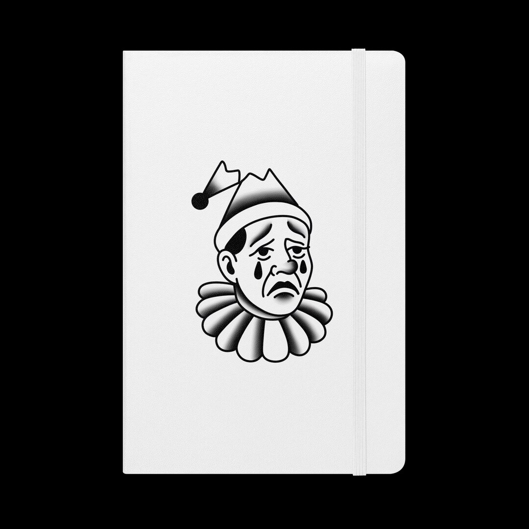 Sad Clown Journal | Gothic Tattoo Horror Flash Notebook | Black Design ...