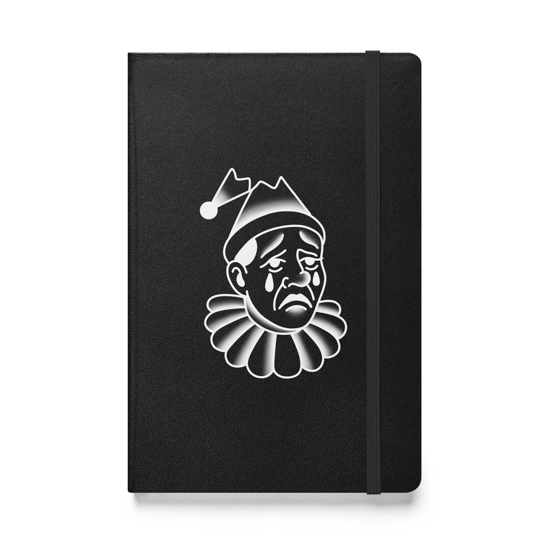 Sad Clown Journal | Gothic Tattoo Horror Flash Notebook | White Design ...