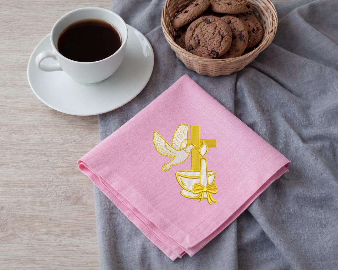 Personalized Baptism Design Rayon Handkerchief | Custom Name ...