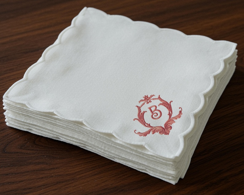 Personalized Embroidered Handkerchief With Custom Text, Wedding Gift ...