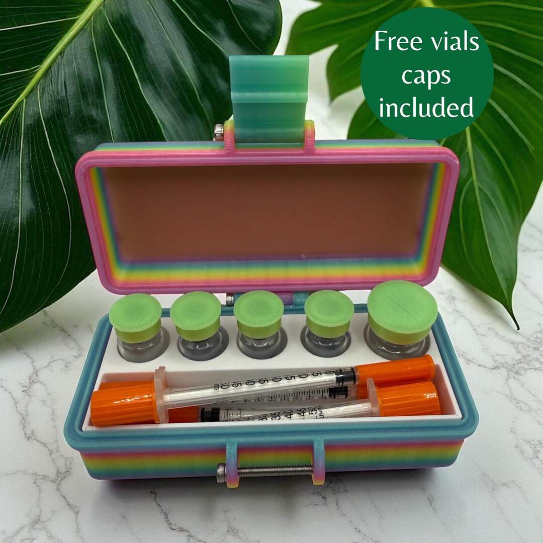 Slim Peptide Vial Storage Box - Portable Lab Organizer, Free Caps - Etsy