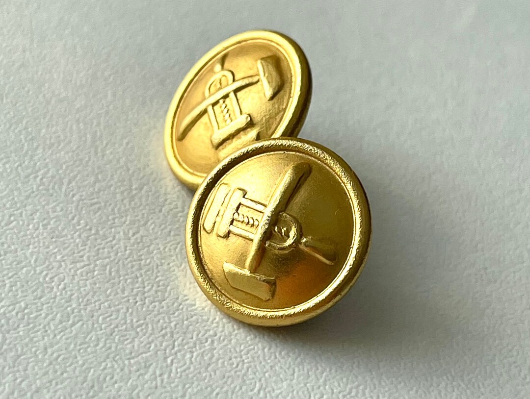 MILITARY Russian Buttons Soviet Uniform USSR 15mm Topography Forces 2pc ...