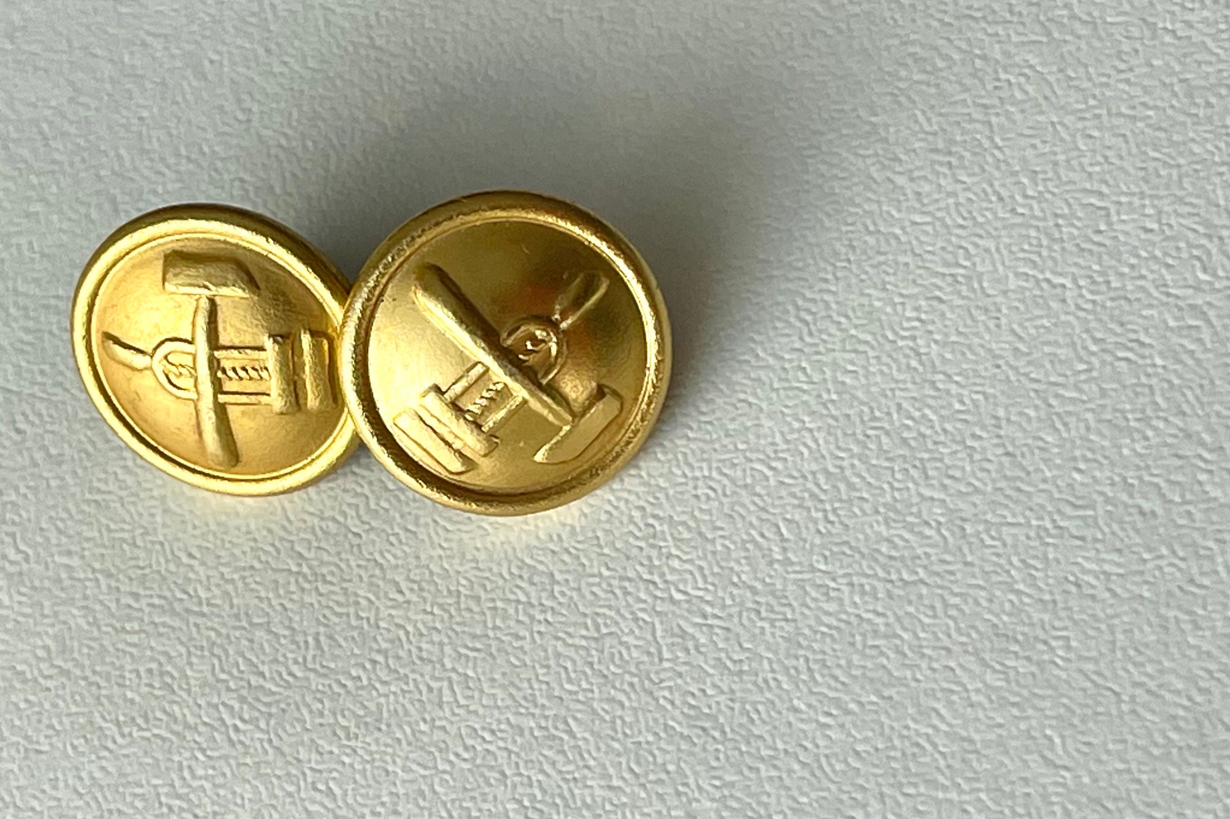 MILITARY Russian Buttons Soviet Uniform USSR 15mm Topography Forces 2pc ...