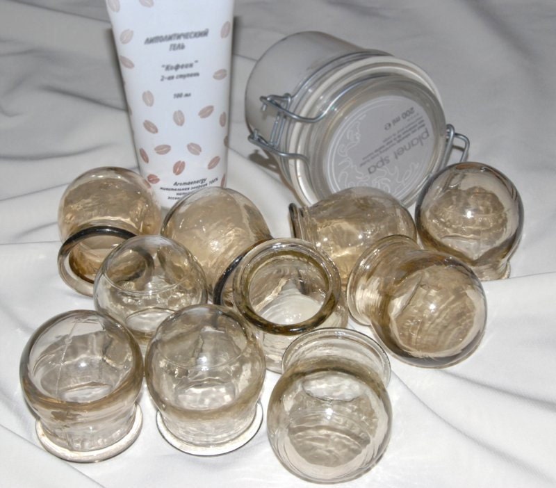 Vintage SET of 10 Glass Fire Cupping Cups Cupping-glass for Chinese ...