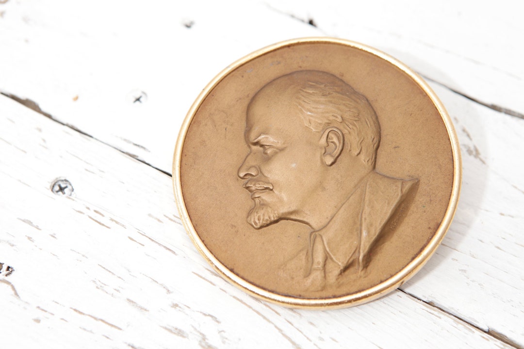 Soviet Era Desktop Souvenir Original Russian Metal Lenin BUST Bas ...
