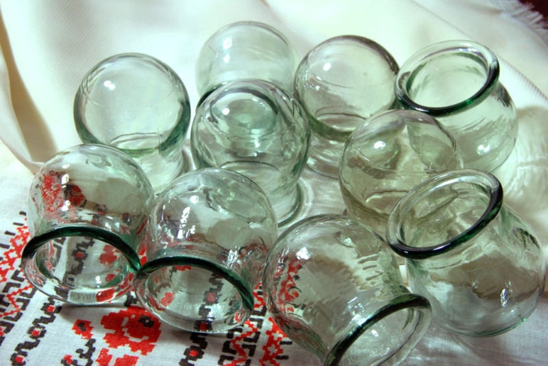 Vintage SET of 10 Glass Fire Cupping Cups Cupping-glass for Chinese ...