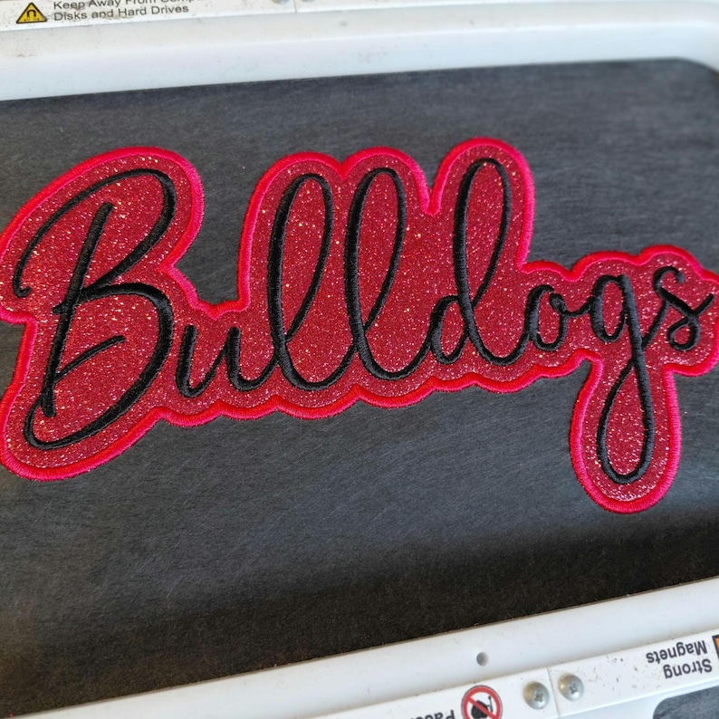 Bulldogs Glitter Applique Embroidery Design | Instant Download - Etsy