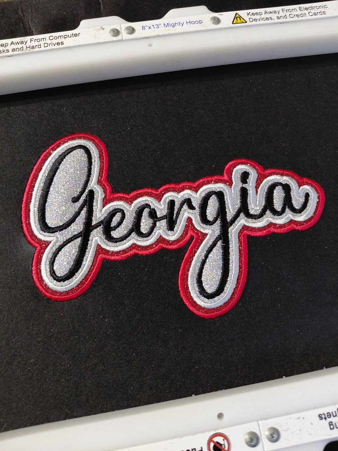 Georgia Sweatshirt: Embroidered Glitter Applique Design - Etsy