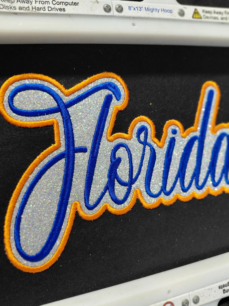 Florida Applique Embroidery Design, Glitter Duo, Quick Stitch (digital ...