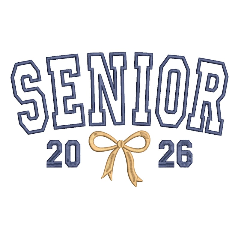 Senior 2026 Applique Embroidery Design, Glitter Applique Files ...