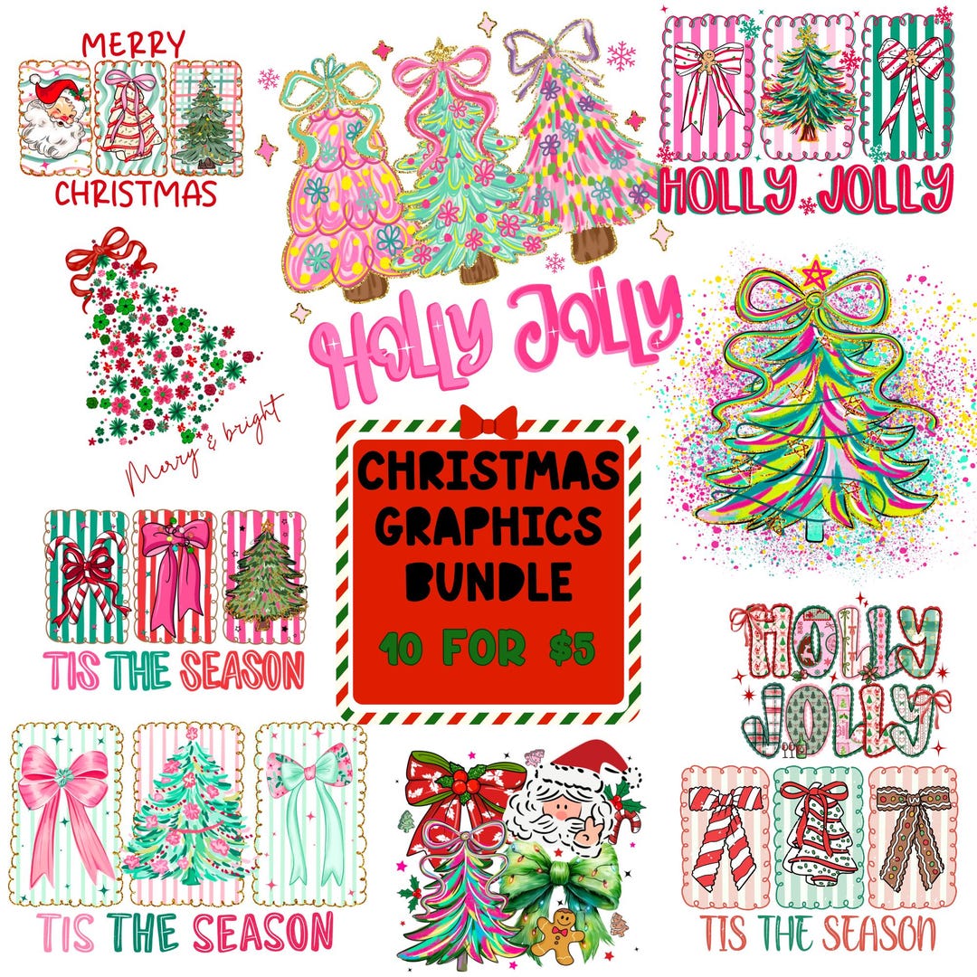Christmas PNG Graphics Bundle: Holiday Designs (digital Download) - Etsy