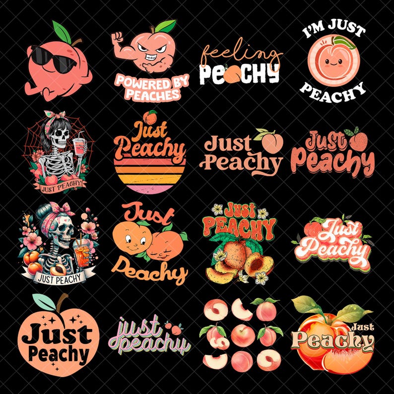 Just Peachy PNG, Retro Peach Sublimation Design, Cute Aesthetic Digital ...