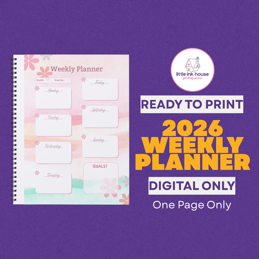 Minimal One Page Weekly Planner | Clean & Easy Planning Printable - Etsy