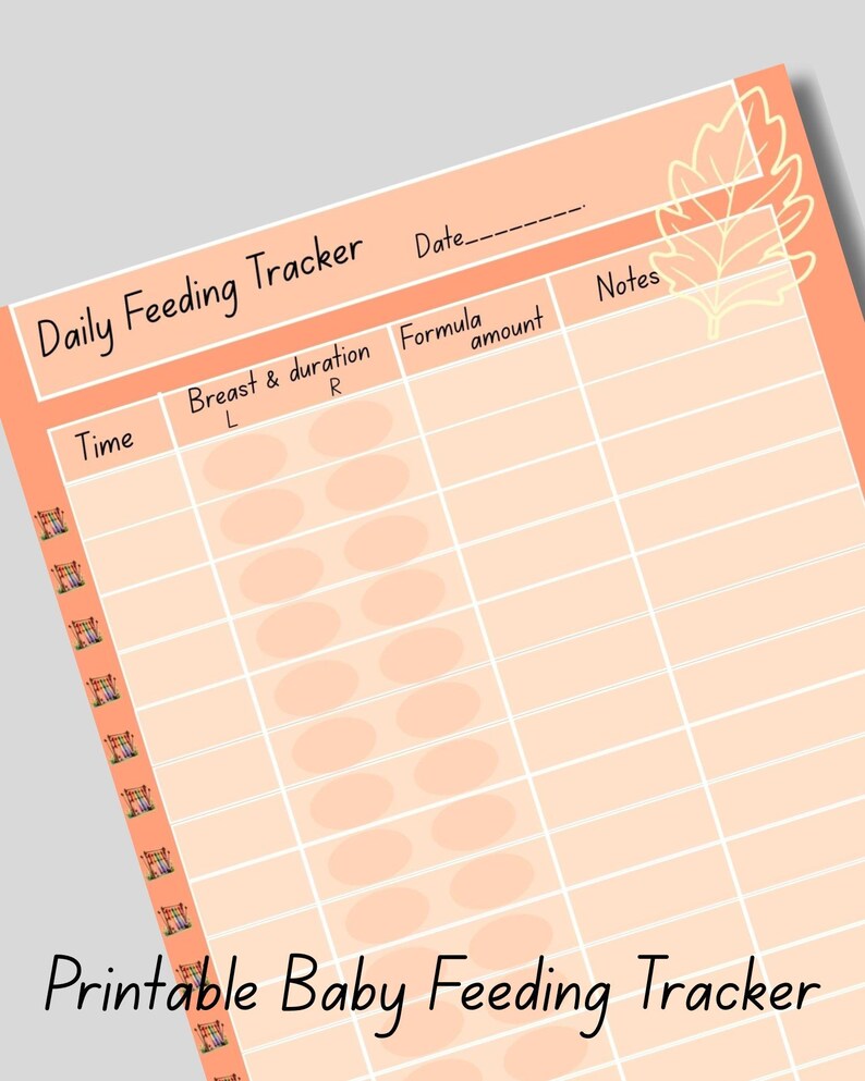 Daily Baby Feeding Tracker Printable for Newborn – Track Breastfeeding ...