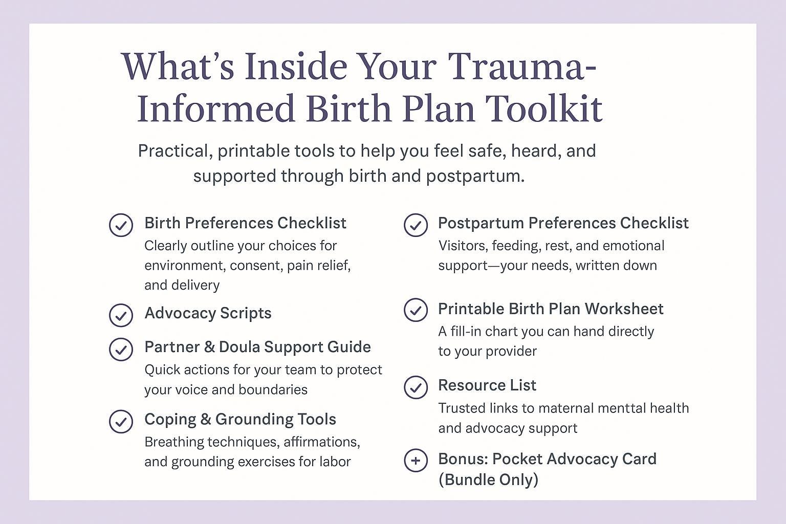 Trauma-informed Birth Plan Toolkit - Etsy