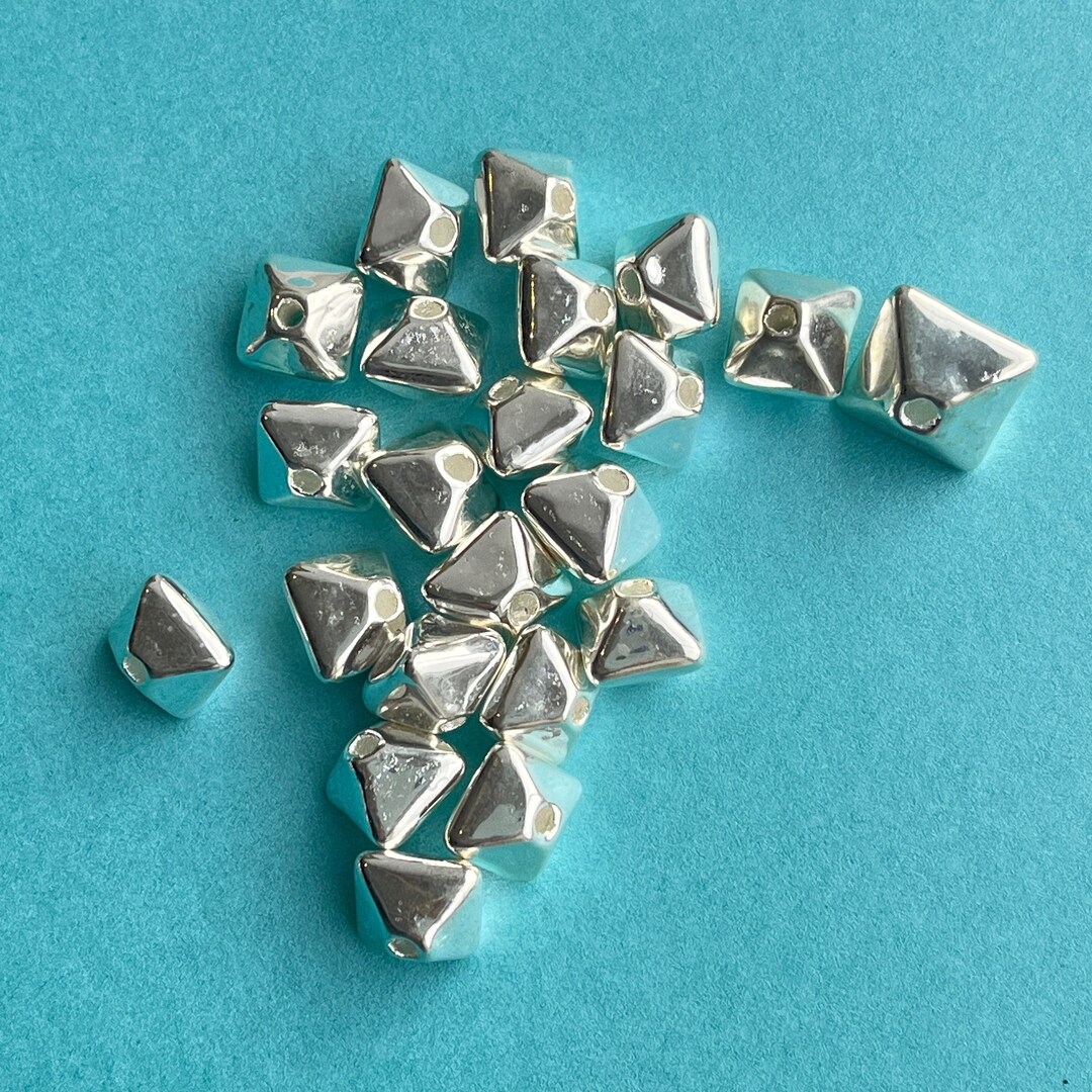 4 Small Tetrahedron Pyramid Beads Large Hole - Etsy