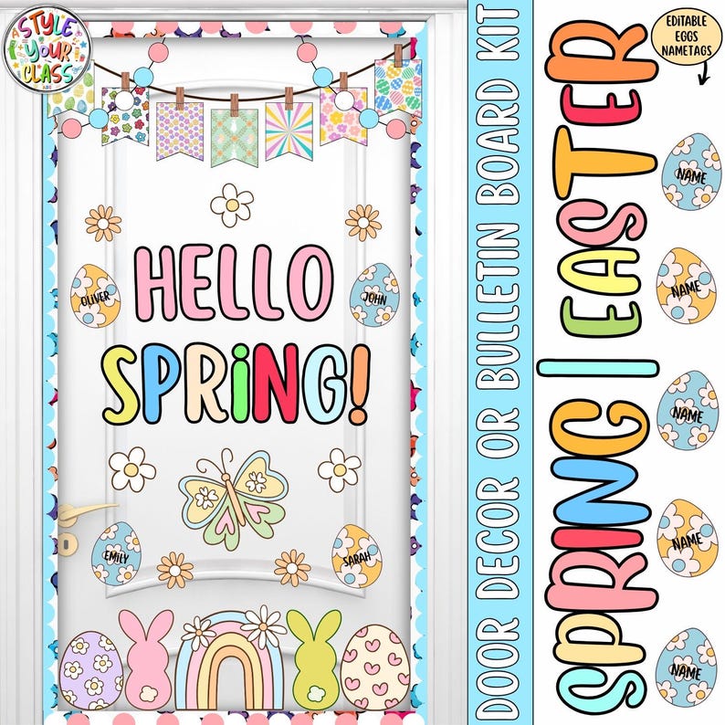 We Are Egg-cited for Spring!: Spring and Easter Bulletin Board or Door ...