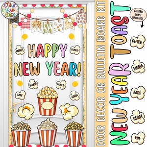 This Year Will Be Poppin! | New Year Popcorn Door Decor or Bulletin ...