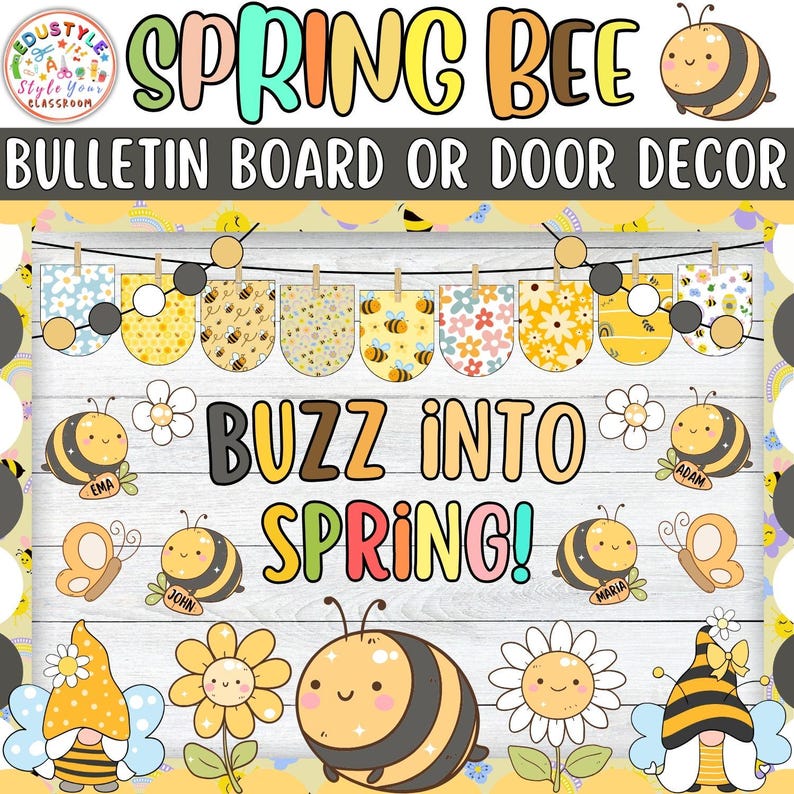 Buzz Into Spring!: Spring Bee and March Bulletin Board or Door Decor ...