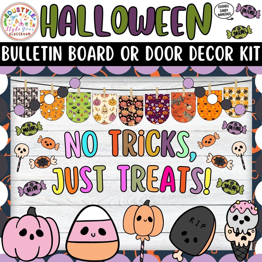 No Tricks, Just Treats!: Sweet and Spooky Halloween Bulletin Board or ...