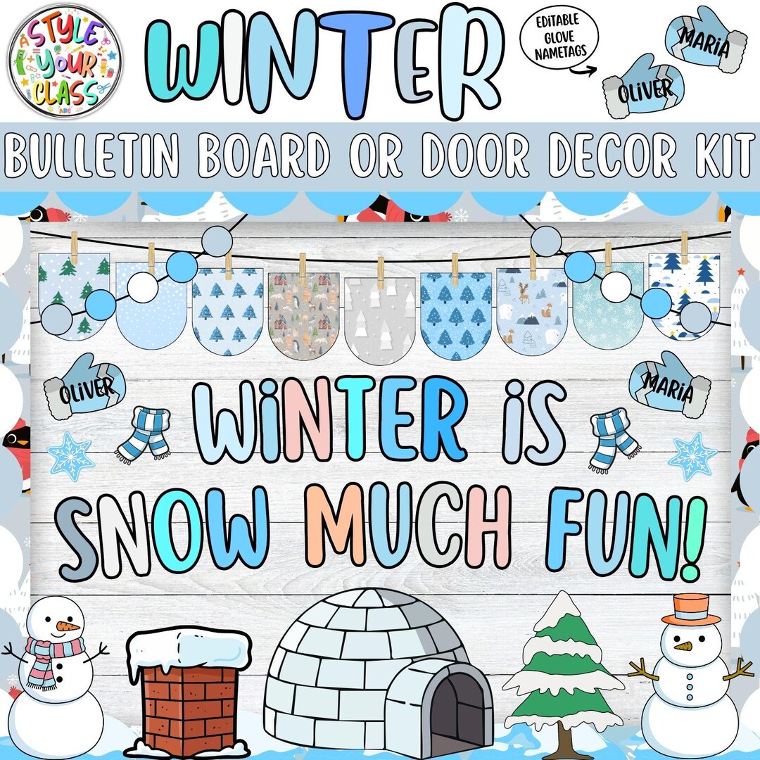 Winter is Snow Much Fun! | Winter and January Door Decor or Bulletin ...
