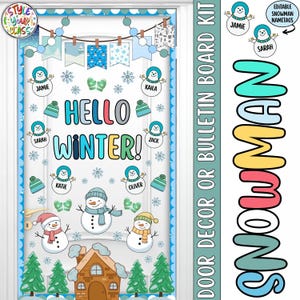 Snowman Winter Door Decor or Bulletin Board Kit | There's Snow Place ...