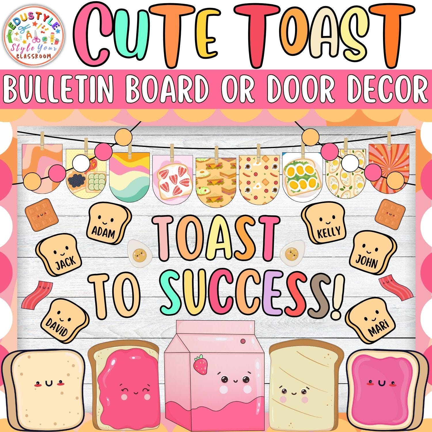 Editable January Decor – Bulletin Board or Door Decor Kit – A Toast to ...