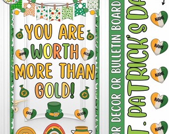 You Are Worth More Than Gold! | St. Patrick’s Day Bulletin Board or ...