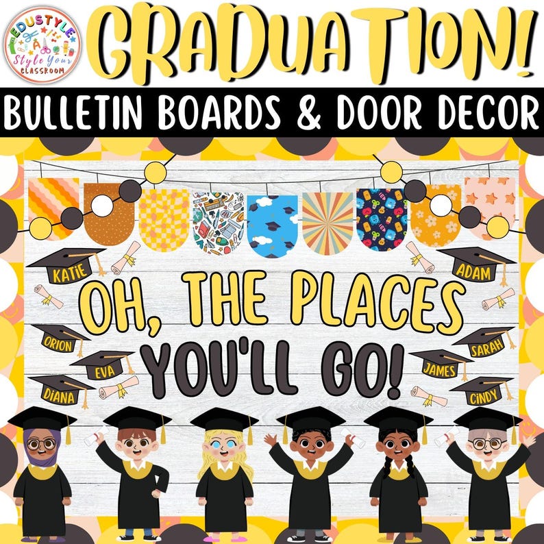 Oh the Places You'll Go Graduation Bulletin Board Kit (digital Download ...