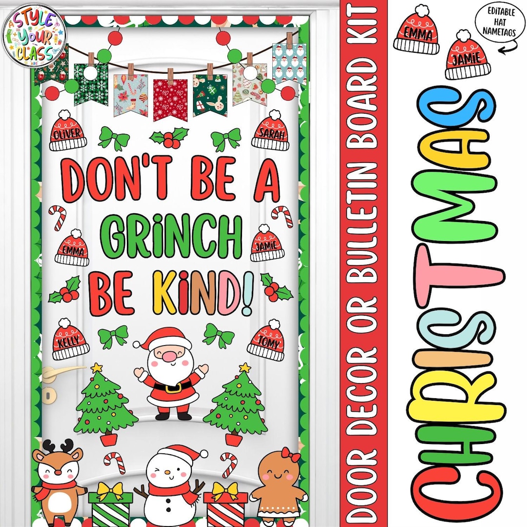 Christmas & Winter Door Decor or Bulletin Board Kit | Your Light Makes ...