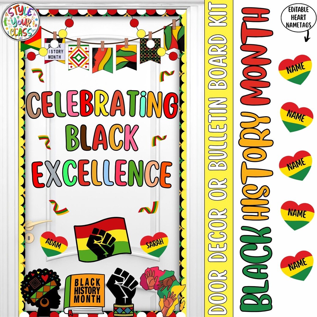 Celebrating Black Excellence: Black History Month Door Decor or ...