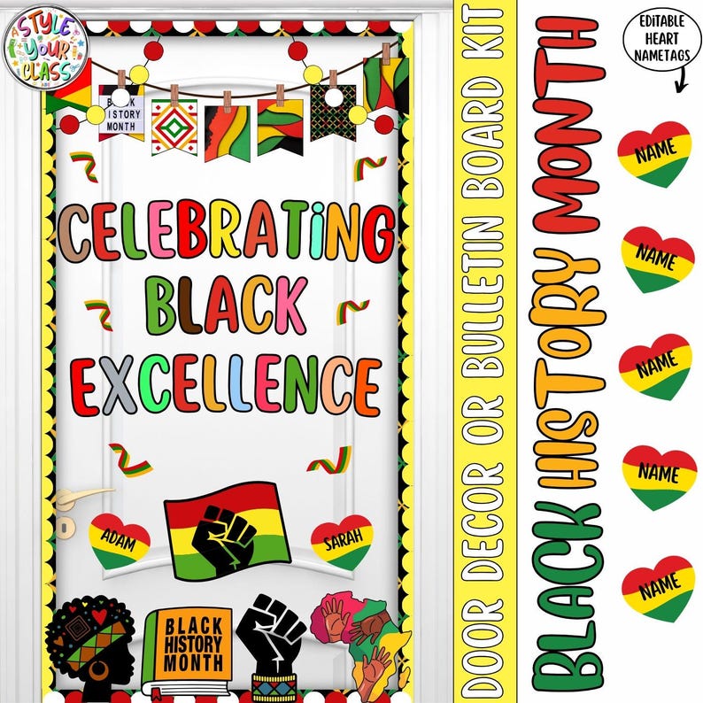 Celebrating Black Excellence: Black History Month Door Decor or ...