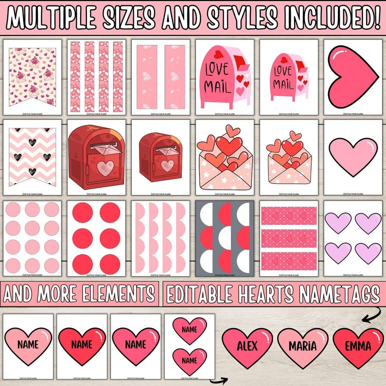 Sending Our Love: Valentine's Day Mailbox Hearts Bulletin Board or Door ...
