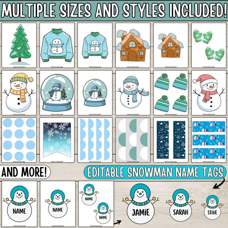 Snowman Winter Door Decor or Bulletin Board Kit | There's Snow Place ...