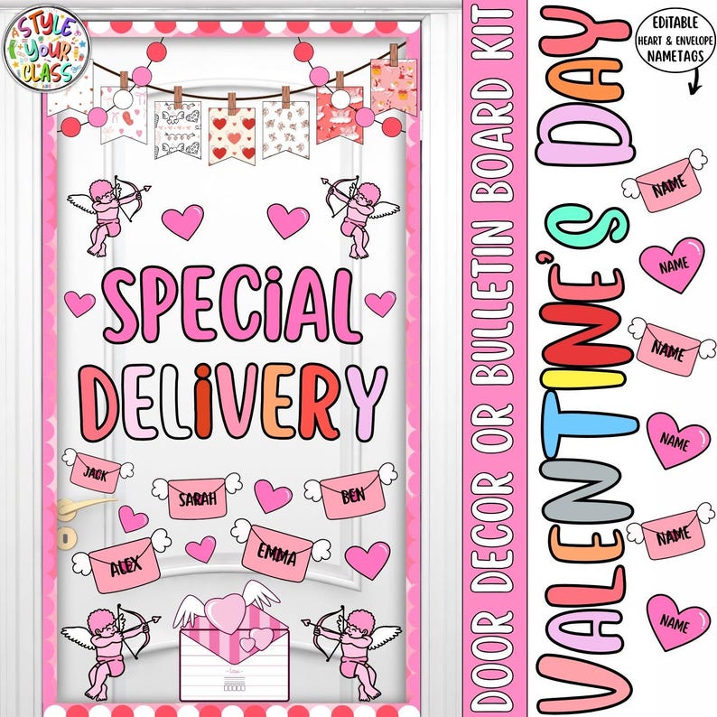 Cupid’s Post Office: Valentine's Day Bulletin Board or Door Decor Kit ...