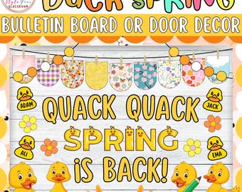 Quack Quack Spring is Back: Spring Duck Bulletin Board or Door Decor ...