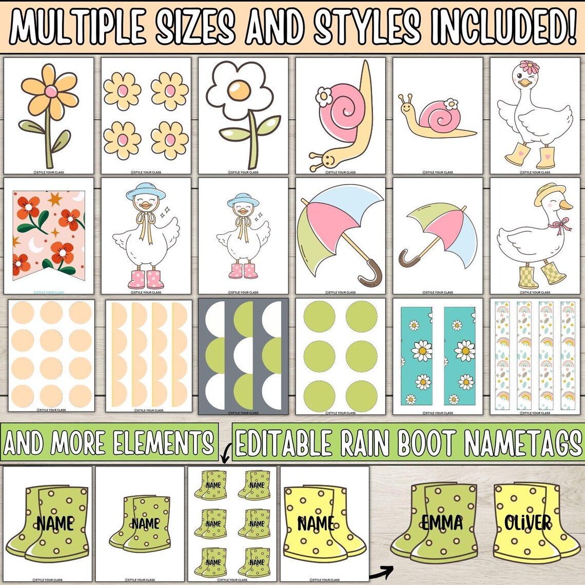 Quack Quack Spring is Back!: Spring Duck and Rain Boot Bulletin Board ...