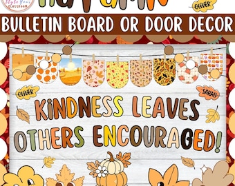Leaves Autumn Bulletin Board and Door Decor Kit | Fall Classroom ...