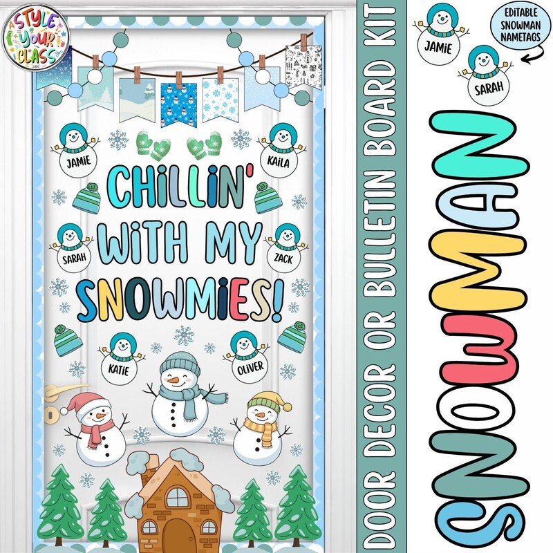 Snowman Door Decor - Etsy