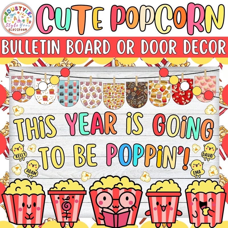 Poppin Into a New Year Bulletin Board - Etsy