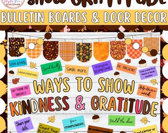 Ways to Show Kindness & Gratitude: Thanksgiving Bulletin Board or Door ...